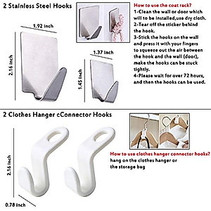 Home Closet Hanging Organizer Mesh Pockets Dual Sided Wall Shelf Wardrobe Storage Bags for Bra Underwear Socks Jewelry Gadget Included 2 Hooks 2 Clothes Hanger Connector Hooks (Beige, 15 Pockets)