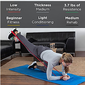 THERABAND Resistance Bands Set, Professional Elastic Band For Upper & Lower Body Exercise, Strength Training without Weights, Physical Therapy, Pilates, Rehab, Yellow & Red & Green, Beginner