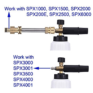 M MINGLE Foam Cannon for Pressure Washer, Gutter Cleaner Attachment, with 5 Nozzle Tips, 1/4 Inch Quick Connector