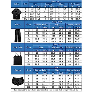 SWOMOG 4 Pcs Silk Pajamas for Women Shorts Set Satin Sleepwear Sexy Cami Pants Button-down Shorts Shirt Pjs Set Lounge Wear Black