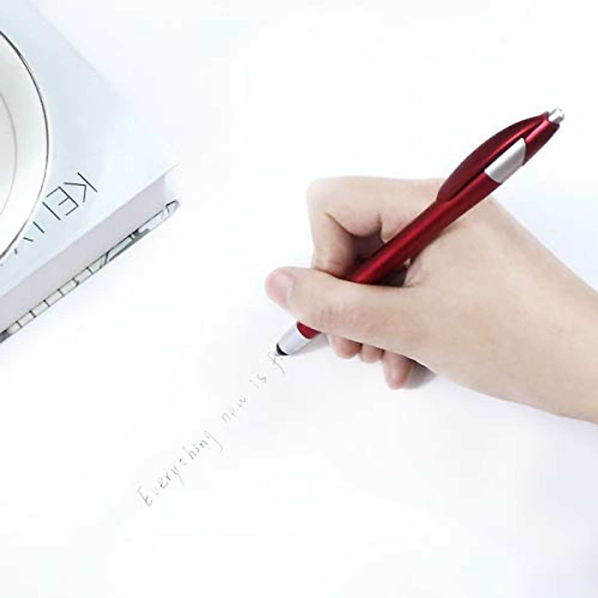 Ballpoint Pens Stylus Pens for Touch Screens Medium Point Black Ink Writing Pen 2 in 1 Office Pen with Stylus Tips for iPhone iPad (5 Count)