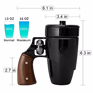 Pukomc Gun mug,Ceramic Coffee Mug,Fathers Day Dad Gifts, Birthday Gifts for Men and Women Revolver Coffee Mug for Cappuccino Latte or Hot Tea (16OZ) (Black)