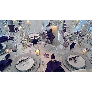 PLOYMONO Purple Heavy Duty Cloth Napkins - 17 x 17 Inch Solid Washable Polyester Dinner Napkins - Set of 8 Napkins with Hemmed Edges - Great for Weddings, Parties, Banquets Dinner & More