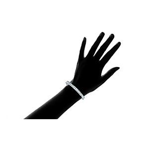 NYC Sterling Women Cubic Zirconia Emerald Eternity Bracelet 7.5 Inches