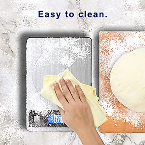 hito Food Scale, 22lb Digital Kitchen Scale Weight Grams and oz, Waterproof，for Weight Loss, Cooking and Baking, 1g/0.1oz Precise Graduation, Ash Silver