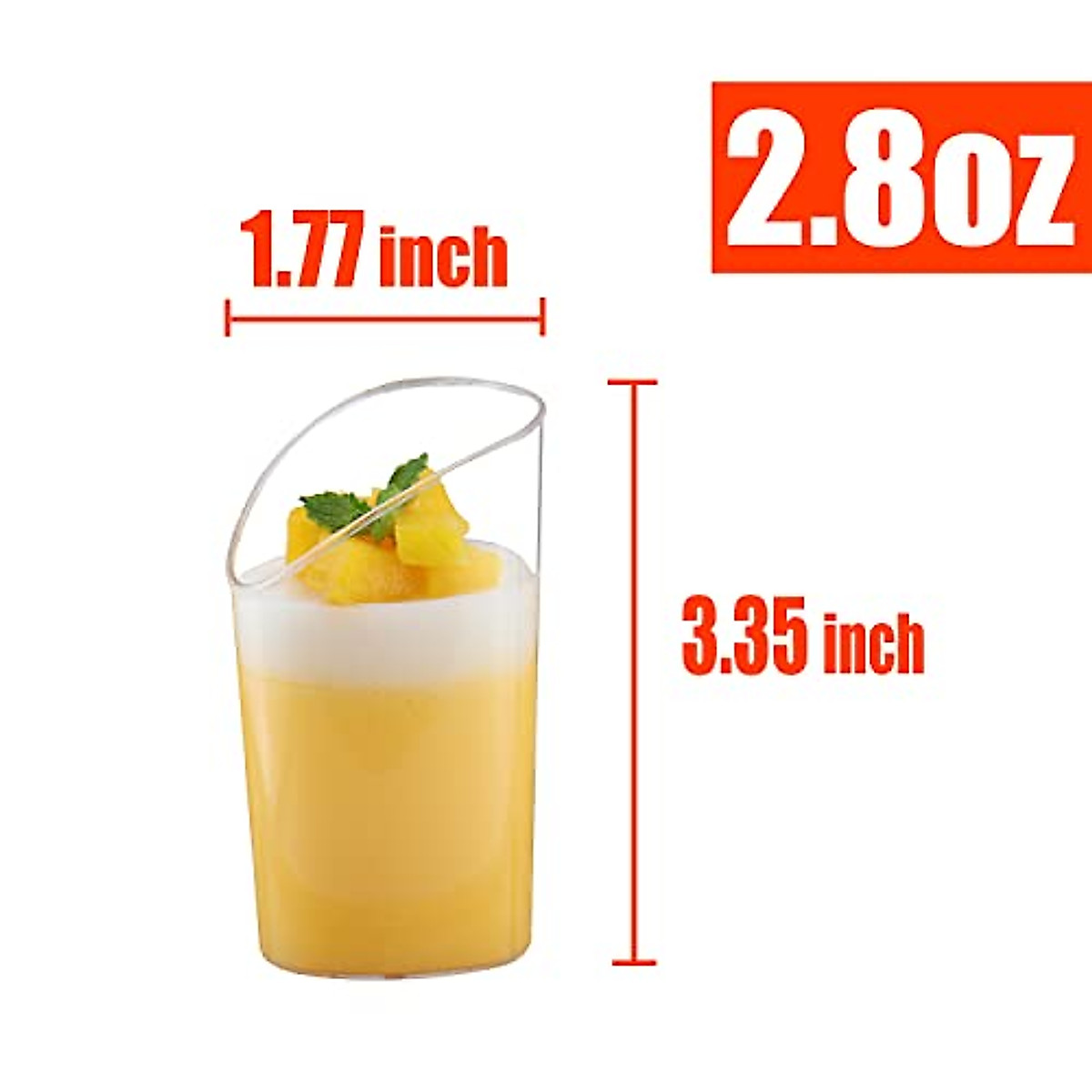 64 Pack Mini Dessert Cups with 64 Spoons 2.8oz Clear Plastic Parfait Appetizer Cup Shot Glasses Serving Bowls for Tasting Sample Appetizers