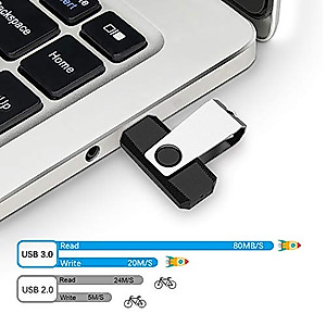Flash Drives 10 Pack 16GB USB Drive Bulk USB 3.0 Thumb Drives 16GB Memory Stick with LED Indicator Keychain Hole (Black 10-Pack)