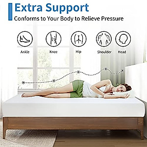 CL.HPAHKL 8 inch Gel Memory Foam Mattress Comfort Queen Mattress Medium Firm Mattresses Bed-in-a-Box CertiPUR-US Certified for Cool Sleep & Pressure Relief, White