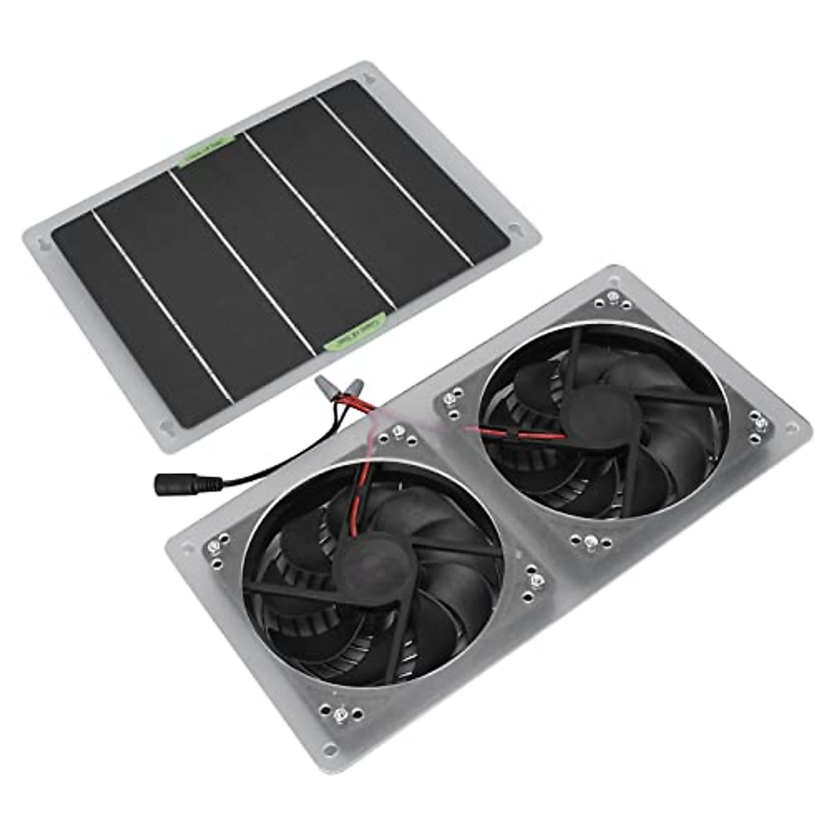 Arsor Solar Panel Fan Kit, 100W 12V Solar Panel Exhaust Fan Max 3000 RPM Waterproof Dual Fan Portable Ventilator Exhaust Fan for Chicken Coops/Sheds/Greenhouses/Window Exhaust/Pet Houses