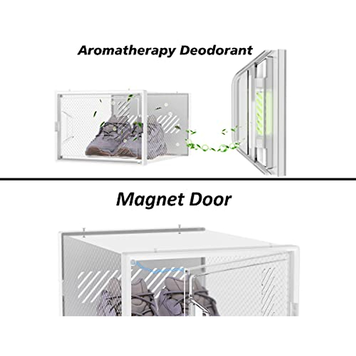 Shoe Storage, 12 Pack Large Shoe Organizer for Closet, Shoe Boxes Clear Plastic Stackable Shoe Storage Boxes for Size 13