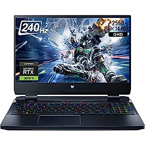 Acer 2023 Predator Helios 300 Gaming Laptop, 15.6'' 2K QHD 240Hz Display, Intel Core i7-12700H 14-Core, GeForce RTX 3070 Ti, 32GB DDR5, 2TB PCIe SSD, Thunderbolt 4, RJ-45, GM Accessories,Black