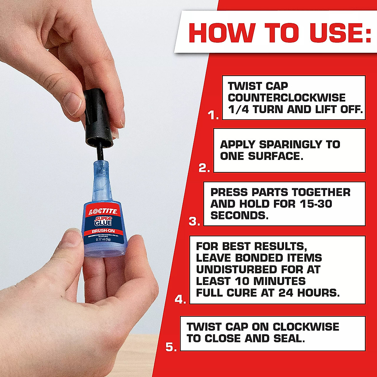 Loctite Super Glue Brush On Liquid, Clear Superglue for Leather, Wood, Metal, Crafts, & Repair, Cyanoacrylate Adhesive Instant Glue, Quick Dry - 0.17 fl oz Bottle, 1 Pack