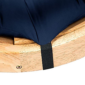 Srutirbo High Back Rocking Chair Cushion Indoor Outdoor 47”x19” Rocking Chair Pads Lounge Chair Cushion, Soft Recliner Cushion Not-Slip Patio Garden Chaise Lounger Cushion with Strap (Navy Blue)