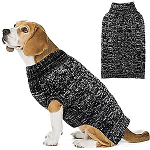 IPRAVOCI Dog Sweater for Small Medium Large Dog - Reflective Warm Fleece Knitwear Pullover Dog Clothes for Winter Fall