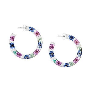 Lucky Brand Dried Flower Hoop Earrings