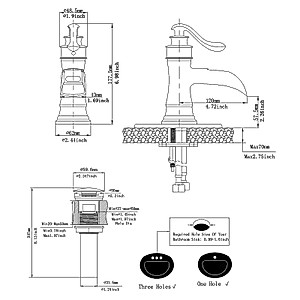 Waterfall Bathroom Faucet Chrome Bathroom Sink Faucets & Parts with Pop Up Drain Stopper with Overflow Single Handle Single Hole Vanity Commercial Trough Supply Lines Hose Lead-Free by Bathfinesse