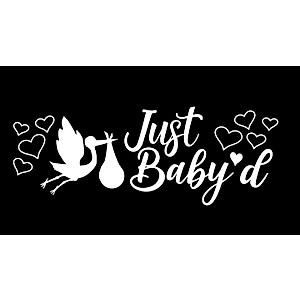 Just Baby'd - Welcome Baby Banner for Leaving Hospital, Baby's First Car Ride Sticker - Celebration & Commemoration, Rear Window Decal Kit - Easy Configuration