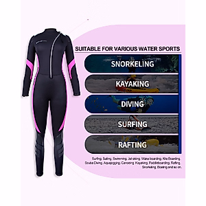 Seaskin Wetsuits for Men Women 3mm Front Zip Full Wetsuit