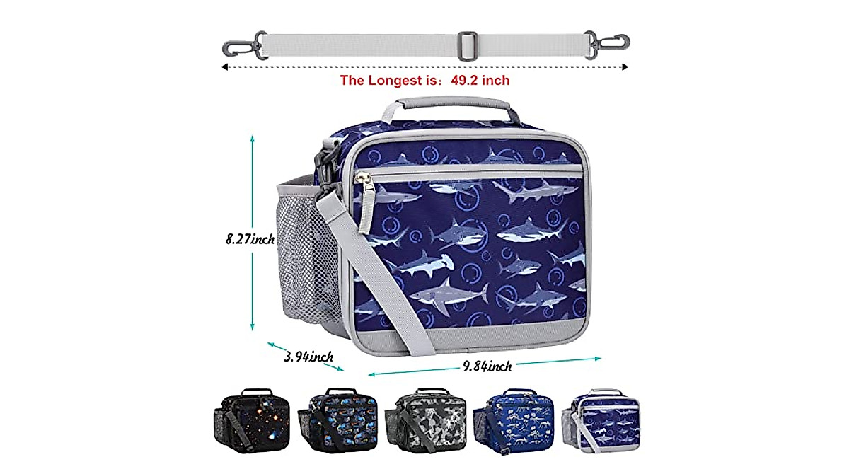 Choco Mocha Shark Backpack & Lunch Bag for Boys