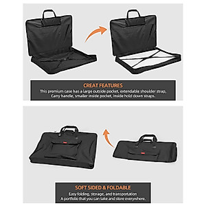 Nicpro Art Portfolio Bag 24 x 36 Inches Waterproof Nylon Artist Carrying Bag Soft Sided with Shoulder Strap, Storage Case for Artwork Sketch Drawing Canvas Photography Poster Solar Panel