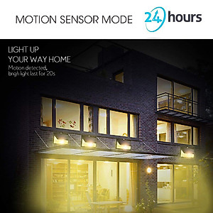 9CGOGO Solar Lights Outdoor,Motion Sensor Solar Lights with Wide Lighting Area,24 LEDs Waterproof Security Lights for Back Yard,Driveway,Garage,Front Door,Garden and More