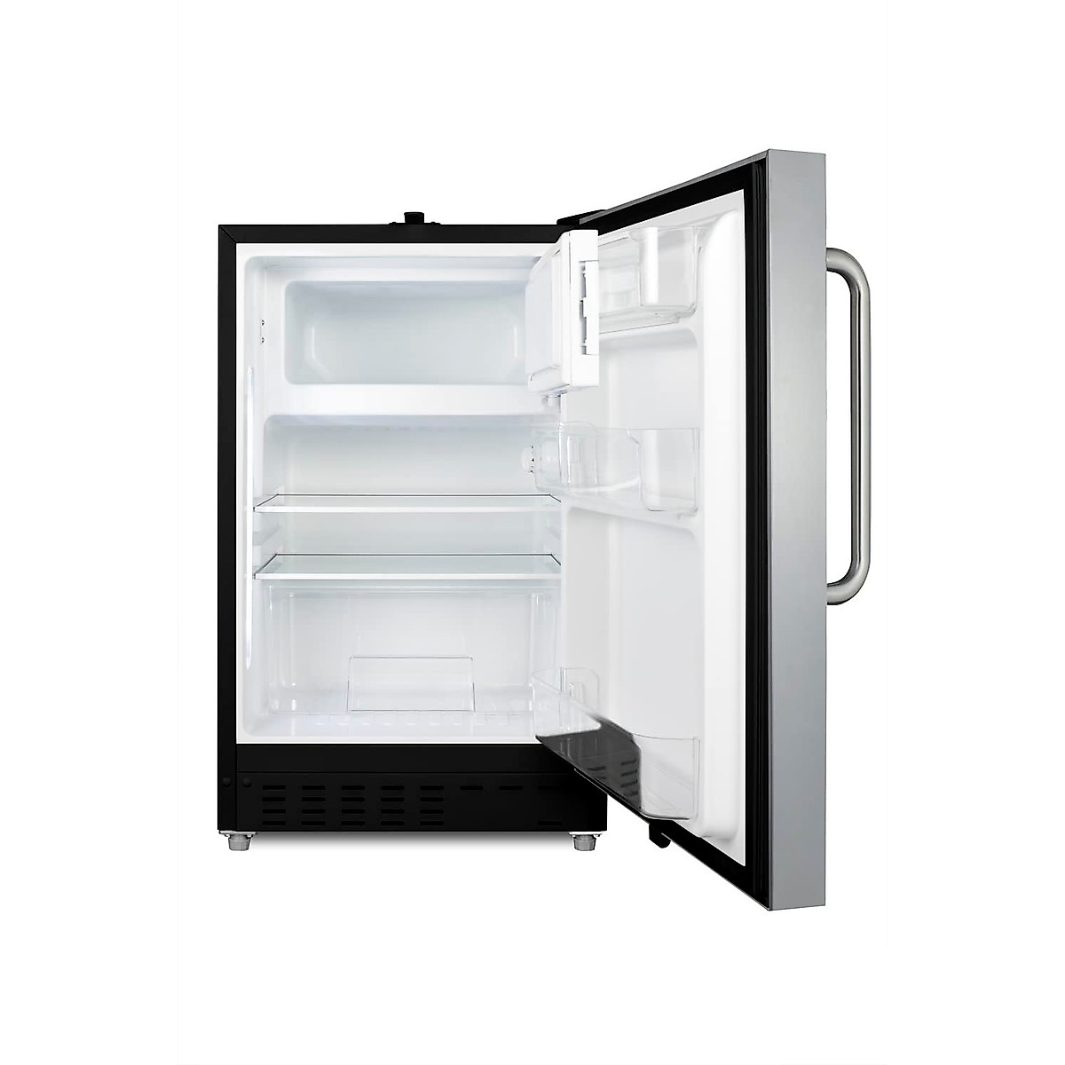 Summit Appliance ALRF49BCSS 20" Wide Built-in Refrigerator-Freezer, ADA Compliant, Adjustable Shelves, 2.68 cu.ft Capacity, Manual Defrost, Adjustable Thermostat, Stainless Steel Door