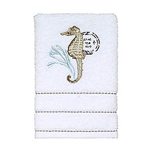 Avanti Linens - Hand Towel, Soft & Absorbent Cotton Towel (Farmhouse Shell Collection), White