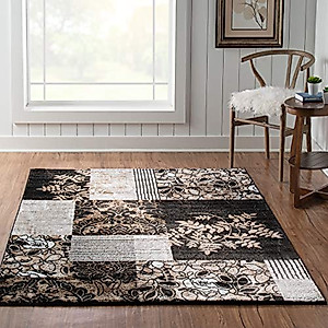 Linon Collection Elegance Marble Black, 5' x 7'3"