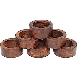 Divine glance Napkin Rings Dining Table Napkin Holder, Classic Everyday Use Thanksgiving, Christmas Napkin Rings Buckles,Festive Party Gift Farmhouse for Table (Set of 12, Brown)