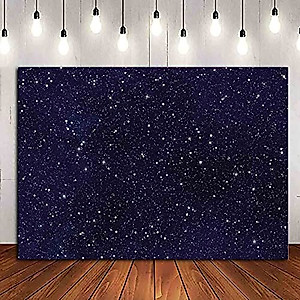 HQM 8x6FT Soft Fabric/Polyester Backdrop Night Sky Star Universe Space Starry Photo Background Boy or Girl Birthday Party Decor Banner