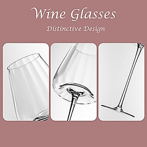 PTSTING Wine Glasses 20oz Hand Blown Red Wine Glasses Art Retro Wine Glass Set with Long Stem Set of 2 for Wine Tasting,Wedding,Anniversary,Christmas,Birthday