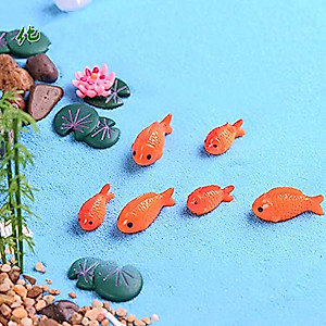 MAOMIA 20 Pcs Miniature Fish Figurines Resin Fish Tank Decoration Fairy Garden Mini Goldfish Micro Landscape Decor Ornament