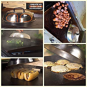 BBQ Stainless Steel 12" Round Basting Cover/Cheese Melting Dome and Steaming Cover, Best for Flat Top Griddle Grill and Other Grills, Smokers