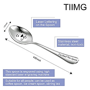 Dog Lover Gifts Engraved Spoon Gift I Licked The Spoon Coffee Spoon Gift Stainless Steel (Licked The Spoon)