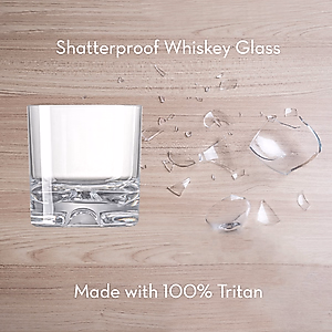 Unbreakable Plastic Whiskey Glasses (Set of 4) 9 oz Dishwasher Safe, Shatterproof Tritan Drinking Glasses for Whiskey, Durable Plastic Wine Glass, Plastic Rocks Glass, Bar Glasses Sets for Home