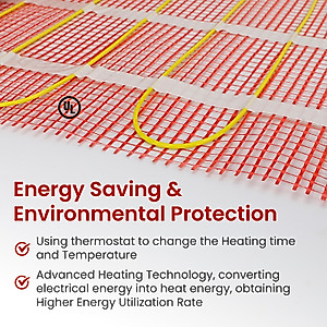 10 sqft HEATIT Warmmat Electric Radiant Self-adhesive Floor Heat Heating System