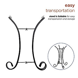 Alpine Corporation KPP160 Birdbath Metal Stand, 25 Inch Tall, 18"L x 18"W x 23"H, Black