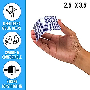 Regal Games - Bulk Playing Cards -2 Sets of 6-Red and Blue-12 Pack - Poker Size, Standard Index -for Blackjack, Euchre, Canasta Card Game - Perfect for Large Events, Bulk Purchasing
