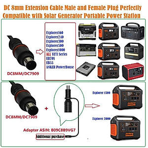 SolarEnz 30Ft Extension Cable DC 8mm Male and Female Plug Perfectly Compatible with Solar Generator Portable Power Station and Solar Panel