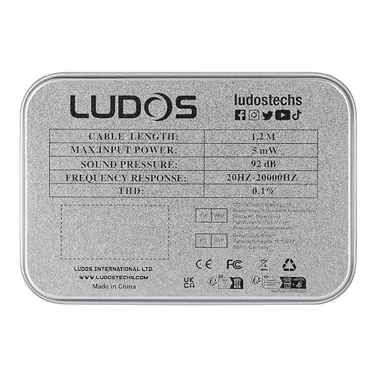 LUDOS Ultra Wired Earbuds in-Ear Headphones, 5 Years Warranty, Earphones with Microphone, Noise Isolating Ear Buds, Memory Foam for iPhone, Samsung, School Students, Kids, Women, Small Ears - Blue