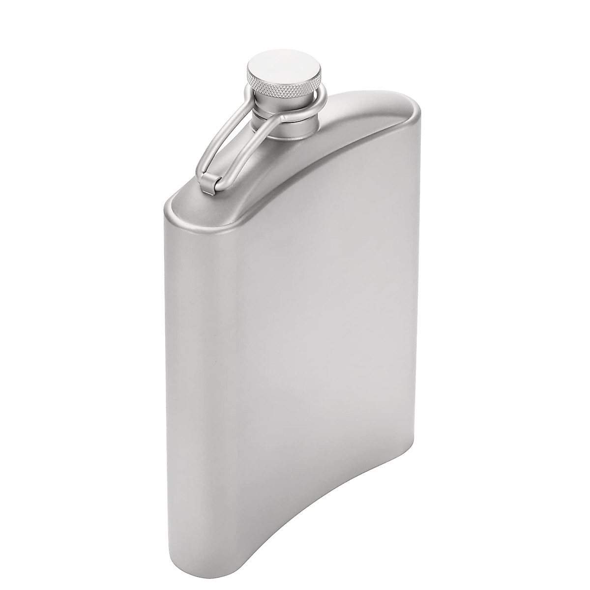 SILVERANT Titanium Hip Flask 220ml/7.74 fl oz, Ultralight Portable Leakproof Pocket Flask Flagon With Screw Cap Clip, Drawstring Cloth Case & Pouring Funnel