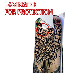 ITS A Skin Skins Compatible with Sony Playstation 5 Console Disc Edition - Protective Decal Overlay Stickers wrap Cover - Tribal Abstract Owl