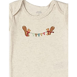 Amazon Essentials Unisex Babies' Short-Sleeve Bodysuits, Pack of 6, Ivory Forest, 24 Months