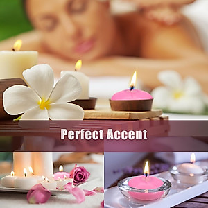 6 PCS Floating Candles, Pink Unscented Dripless Wax Burning Candles 1.77 Inch Diameter Floating Candles Discs for Cylinder Vases, Weddings, Pool Party, Wedding, Holiday, Home Decor (Pink)