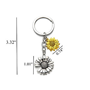 PHAETON 20PCS Sunflower Keychain Sunflower Key Ring Flower Keychain For Birthday Summer Party Wedding School Reward Sunflower Party Favor Bridesmaids Gift