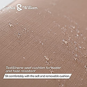 Sophia & William Outdoor 3-Seat Swing Chair with Adjustable Canopy, Patio Swing Glider Lounge Chair with Foldable Side Table Cup Holder and Removable Cushion for Porch, Garden, Backyard