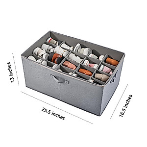 Berdeng Shoe Storage Organizer for Closet, Shoe Box Organizer, Space Saving Foldable Shoe Rack, Shoe Storage Cabinet with Clear Cover and Reinforced Handles, Fits 20 Pairs, Grey