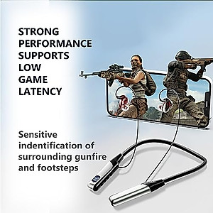 OYEALEX Neckband Bluetooth Headphone, Wireless Earbuds in-Ear Noise Cancelling HiFi Stereo Clear Headsets, LED Screen Display, Waterproof, Built-in Microphone for Phone Call Music(Grey)