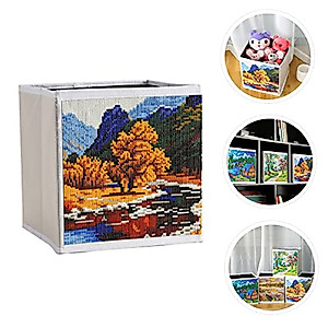 EXCEART Rhinestone Craft 1 Set Box Folding Embroidery Organizer Drill Foldable Beads Art Storage Case Drilling Painting Paintings Kit DIY Diamond Tools Desktop Point Beads Painting Box