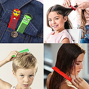 2Pcs Hulk & Iron Man Comb Stainless Steel Metal Comb Dense Tooth Comb Compact Size Comb